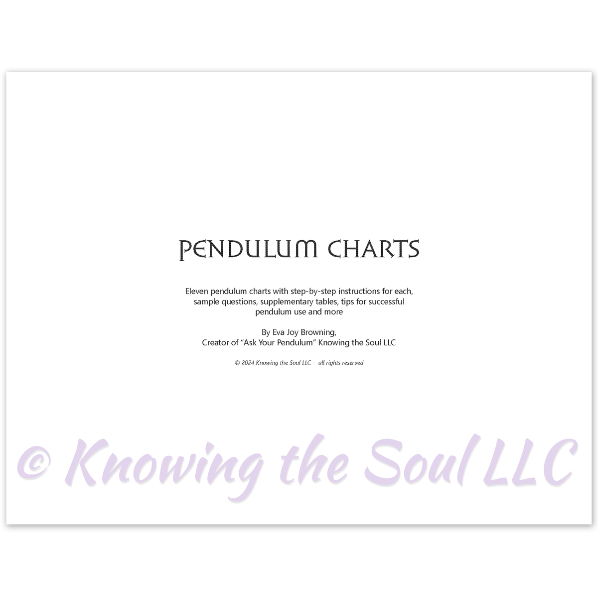 Printable Pendulum Charts Bundle - All 11 Charts for one great price ...
