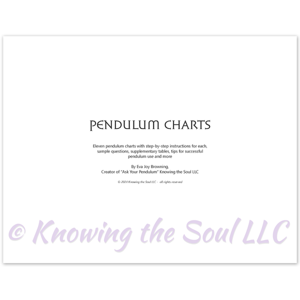 Printable Pendulum Charts Bundle - All 11 Charts for one great price ...