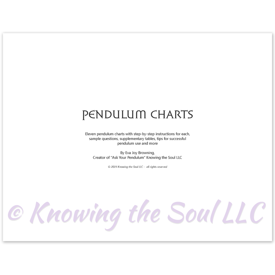 Printable Pendulum Charts Bundle - All 11 Charts for one great price ...