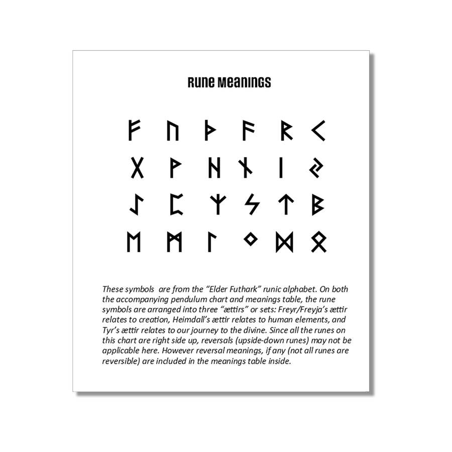 Runes Pendulum Chart - 8 inch Aluminum - Ask Your Pendulum