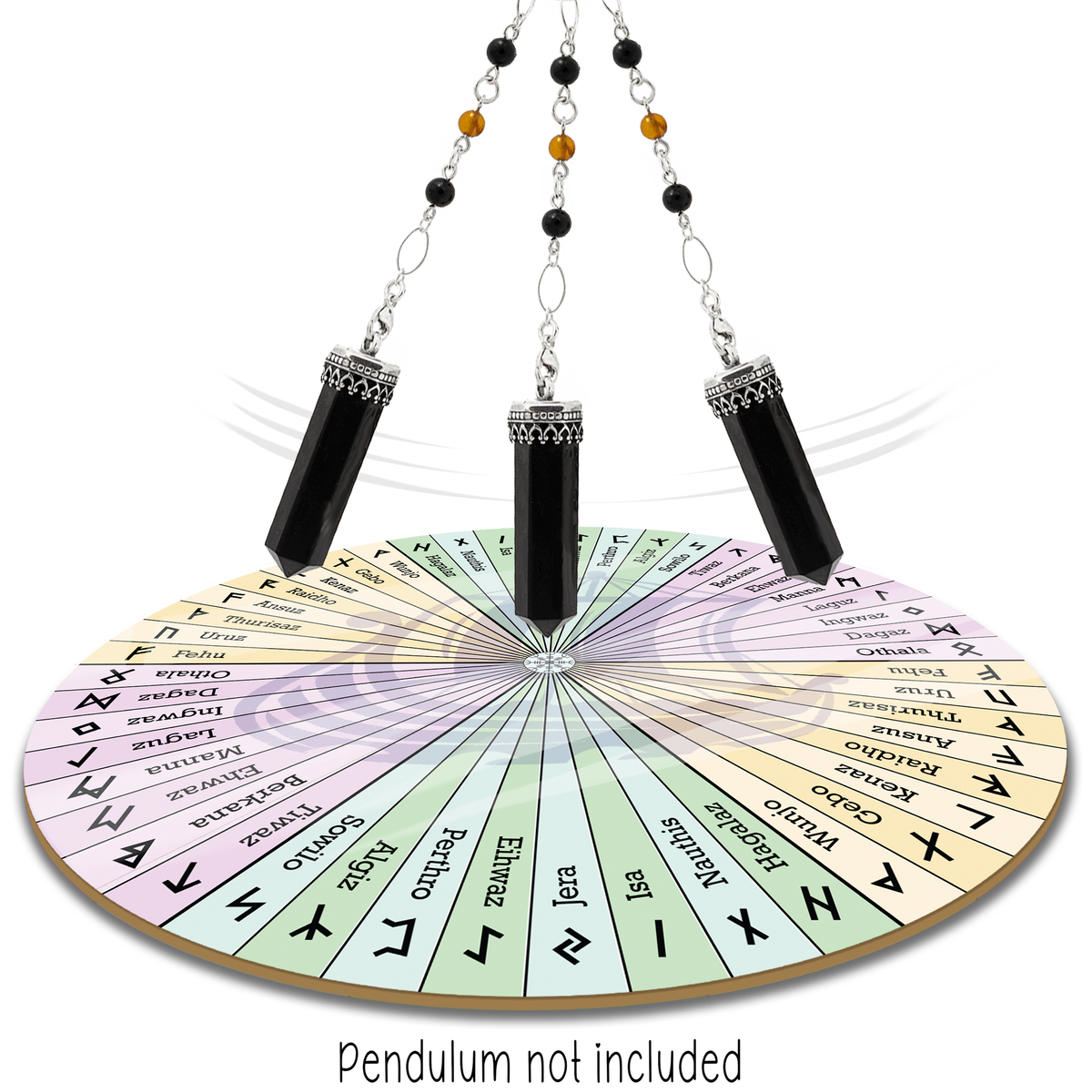 Runes Pendulum Chart - 8 inch Aluminum - Ask Your Pendulum