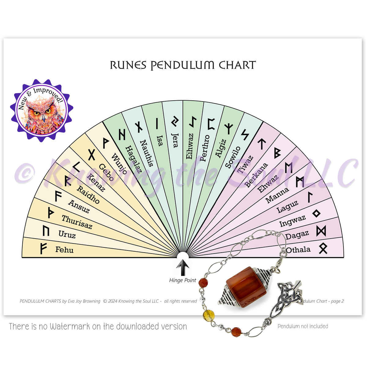 Printable Runes Pendulum Chart (digital download) - New and Improved ...