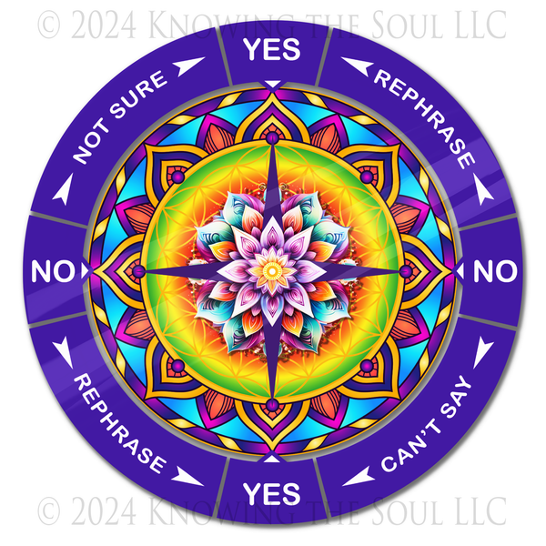 Colorful Mandala Yes/No Pendulum Chart - 8 inch Aluminum - Ask Your ...